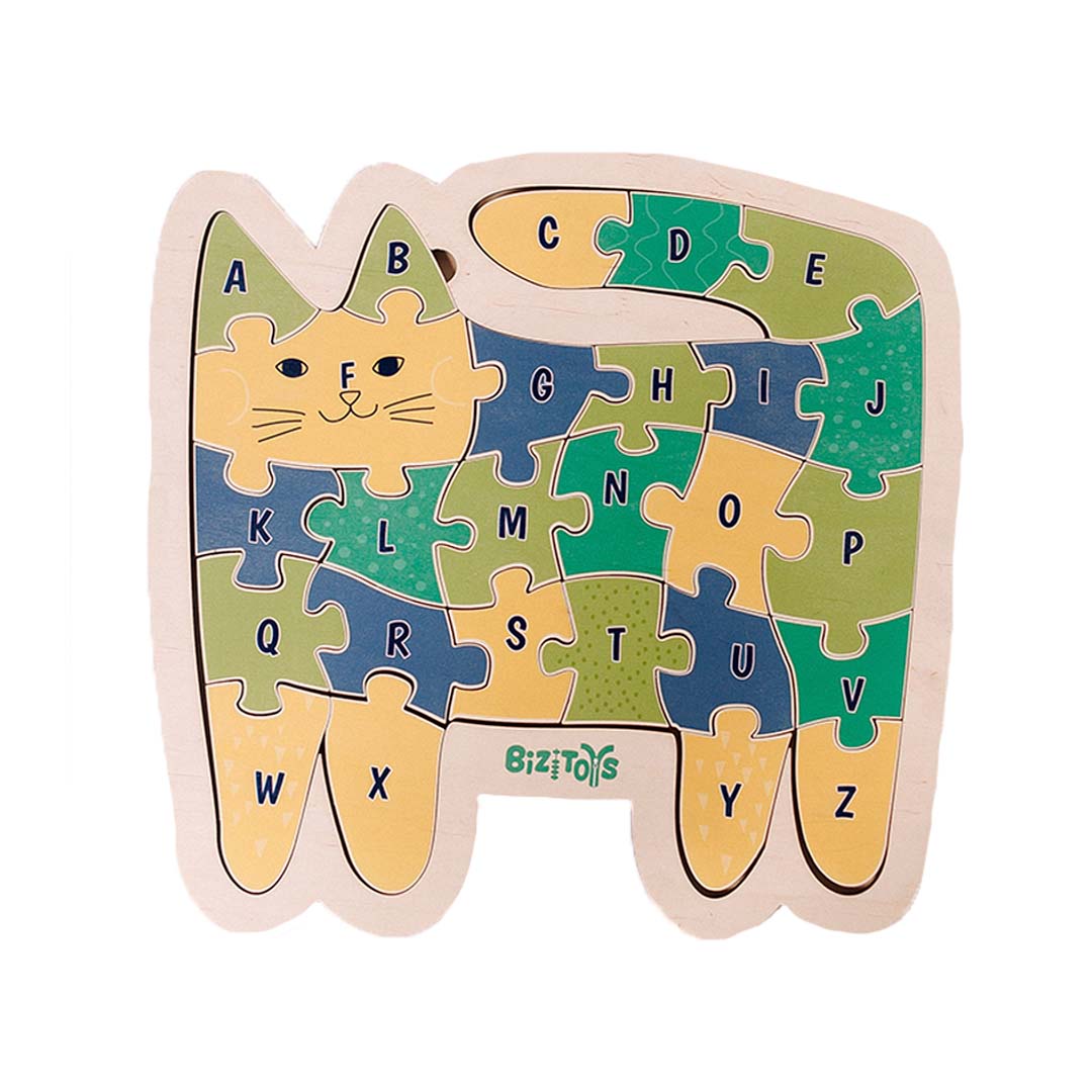 Montessori Wooden Alphabet Puzzle - Cat | BiziToys