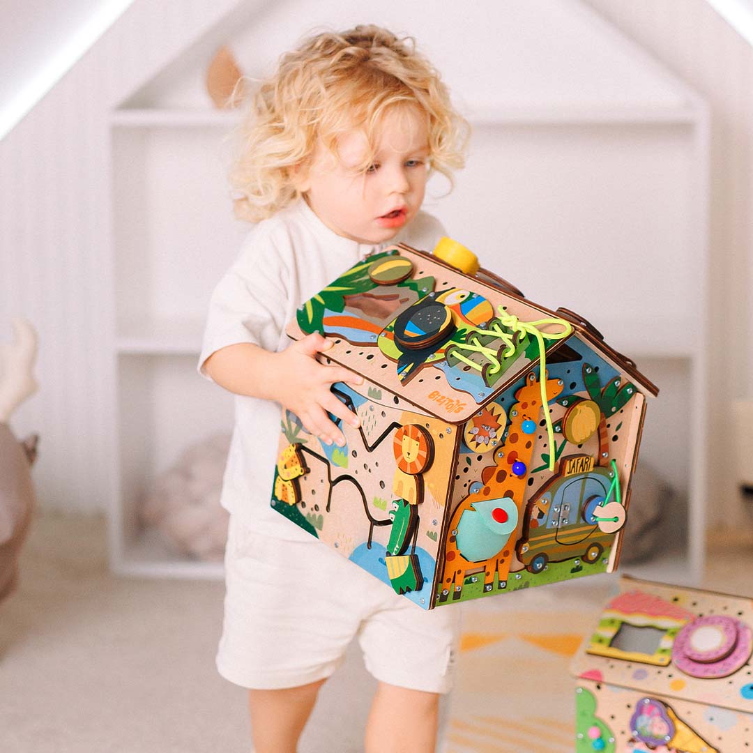 Wooden Play Cube - Safari | BiziToys